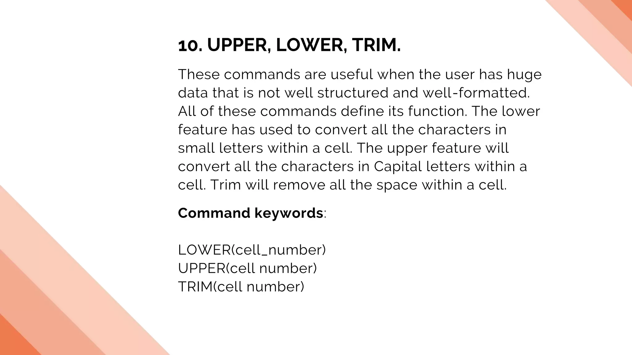 Excel Top 10 formula For The Beginners | PPT