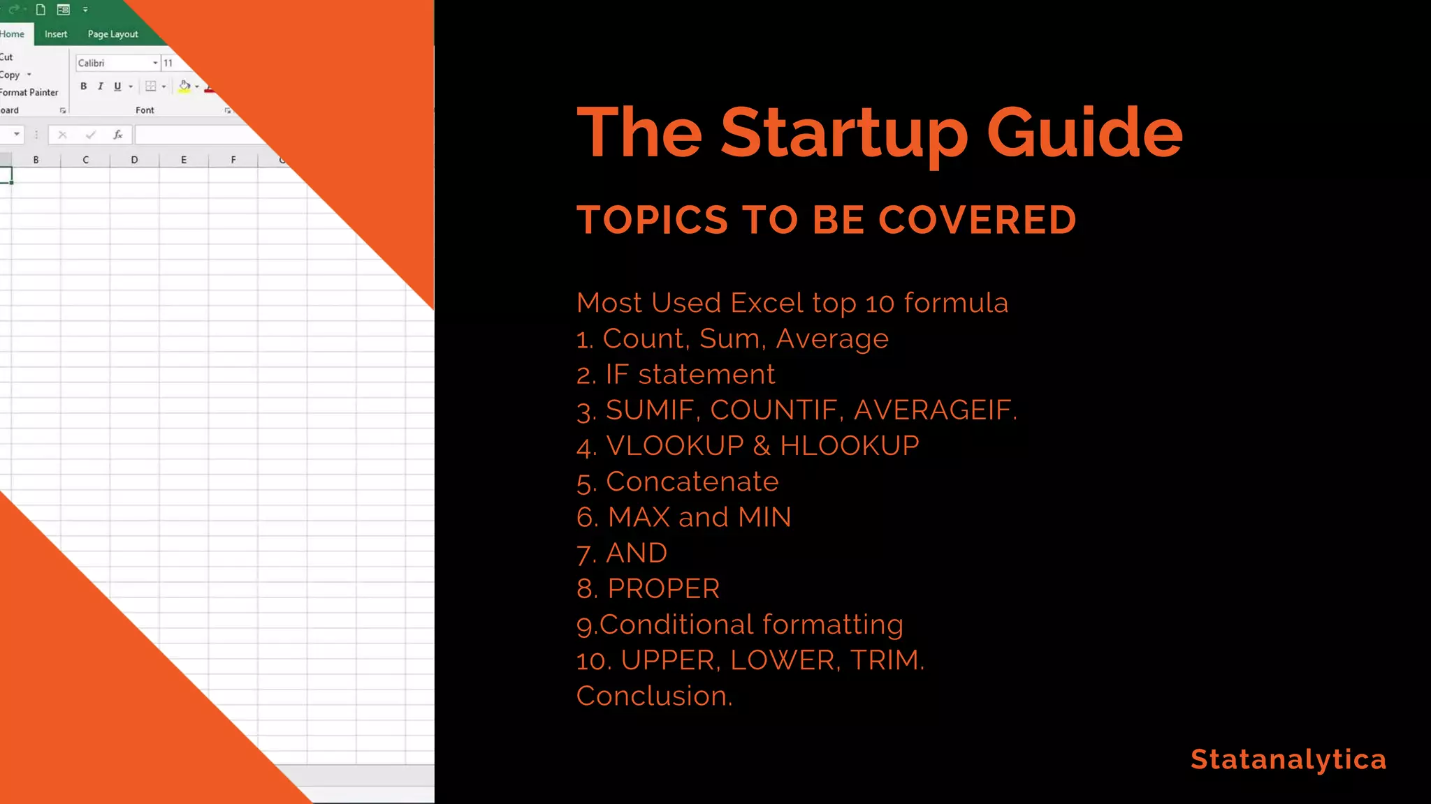 Excel Top 10 formula For The Beginners | PPT