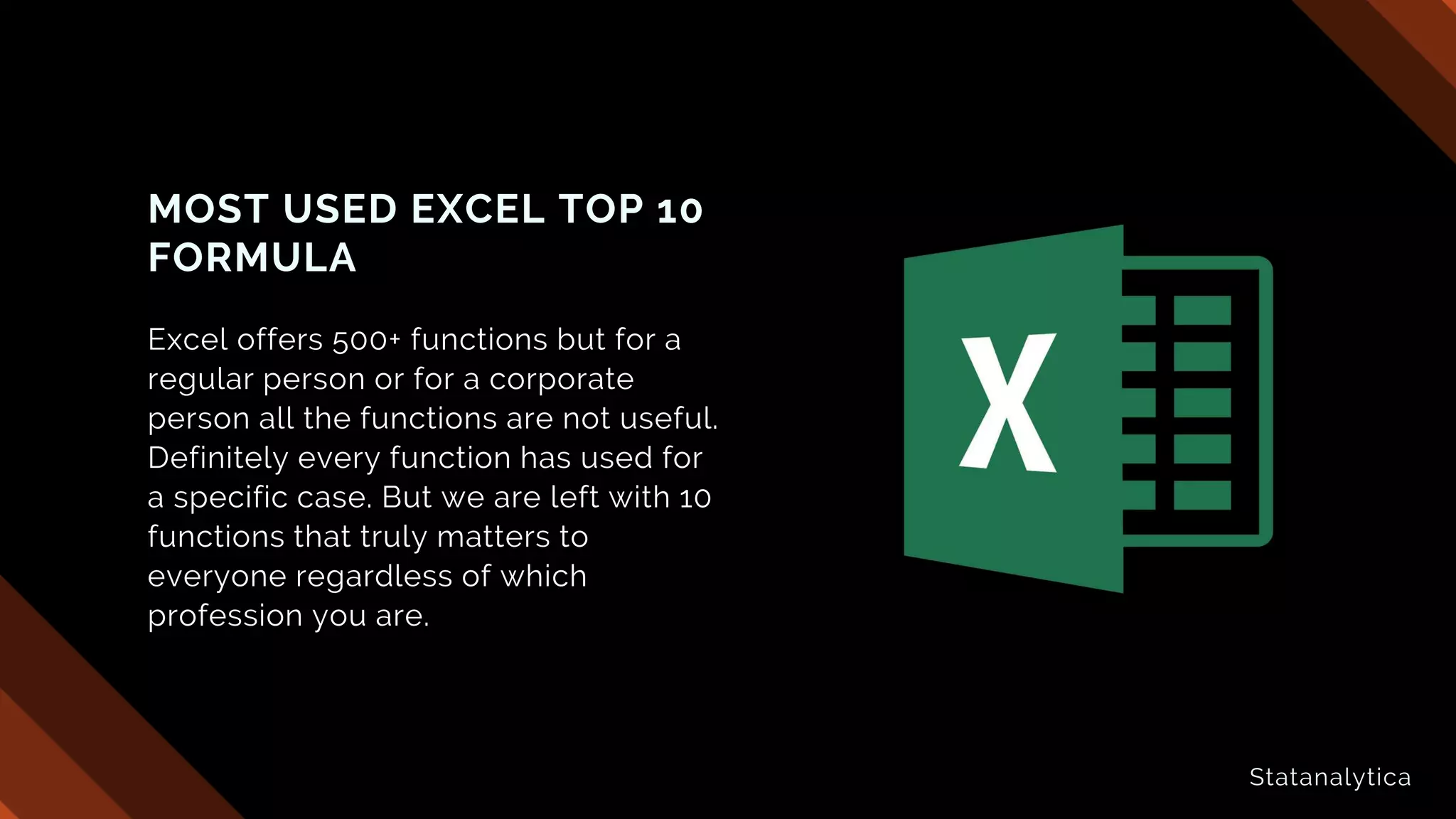 Excel Top 10 formula For The Beginners | PPT