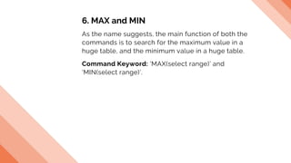 Excel Top 10 formula For The Beginners | PPT