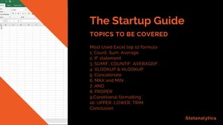 Excel Top 10 formula For The Beginners | PPT