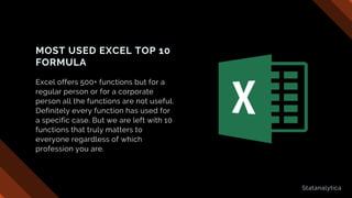 Excel Top 10 formula For The Beginners | PPT