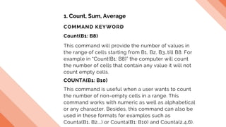 Excel Top 10 formula For The Beginners | PPTX