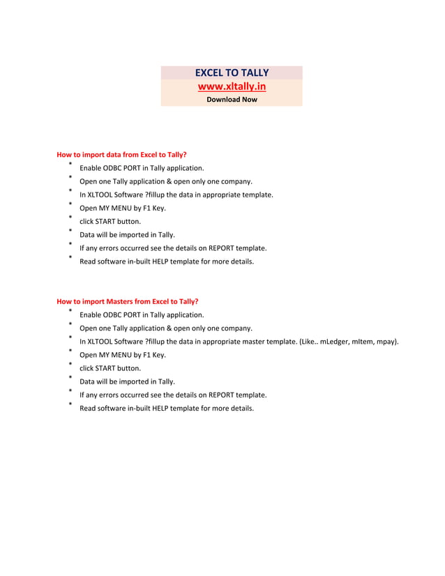 Excel to Tally TDL | PDF | Business | Business and Finance