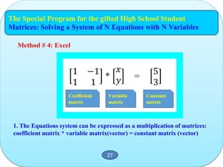 Excel to the rescue...how to use excel in high-school math | PPTX