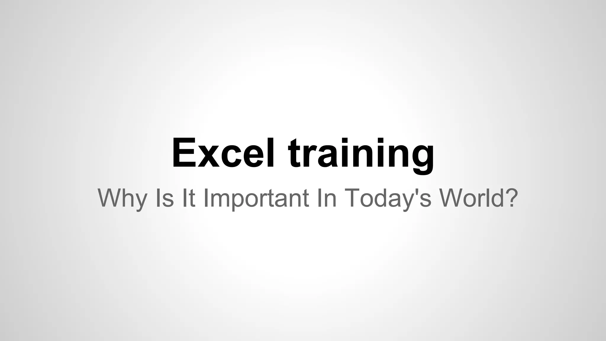 Excel training | PPT