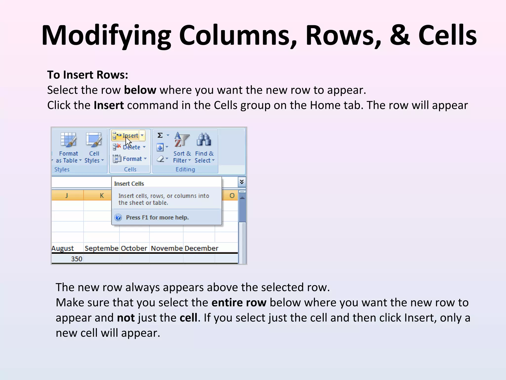 Training On Microsoft Excel | PPT