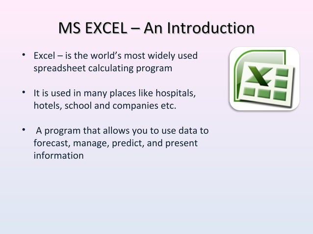 Training On Microsoft Excel | PPT