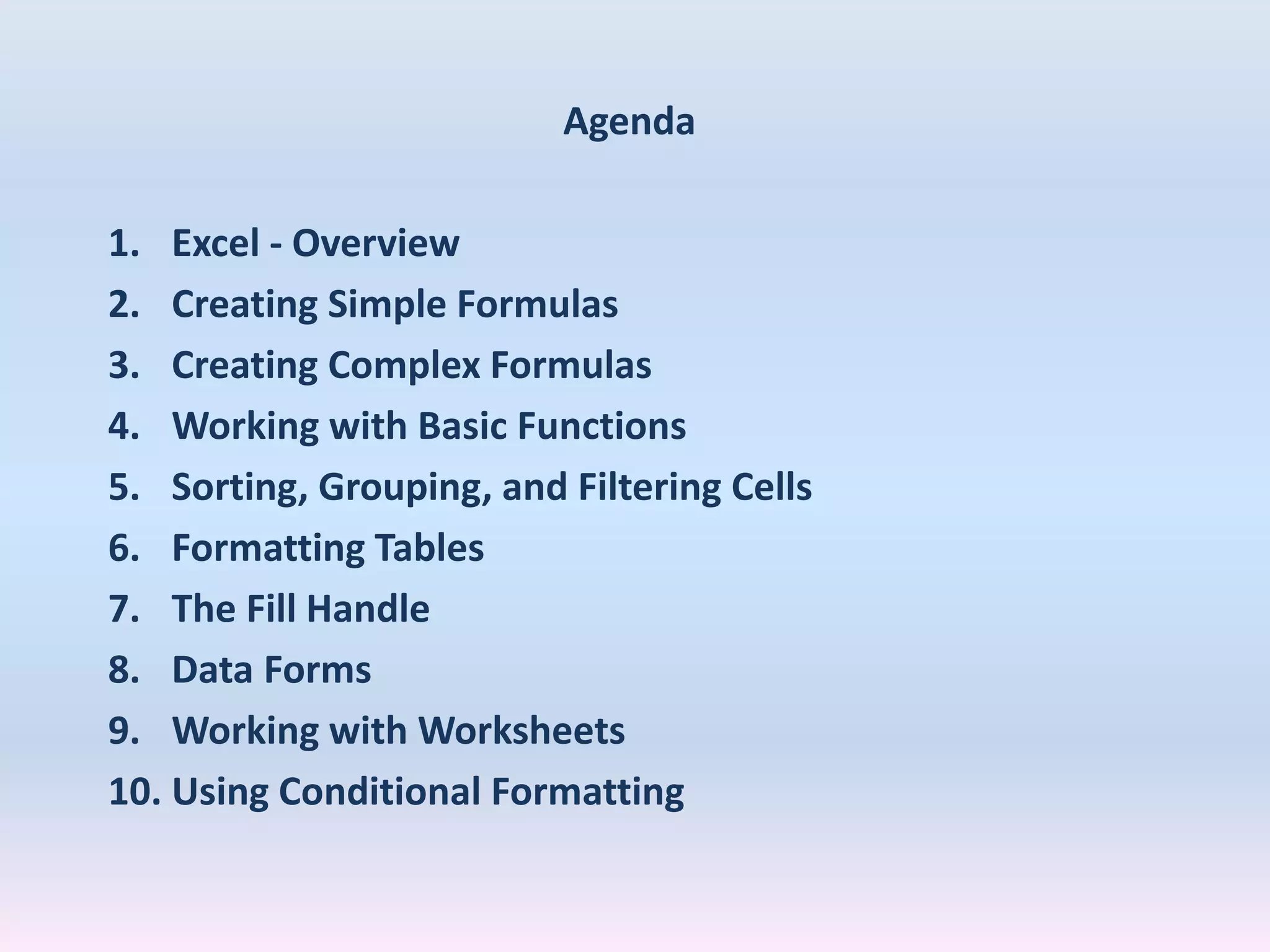 Excel training basic | PPT
