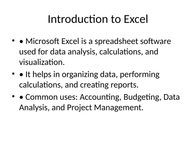 Excel_Training_Detailed powert point presentation | PPTX
