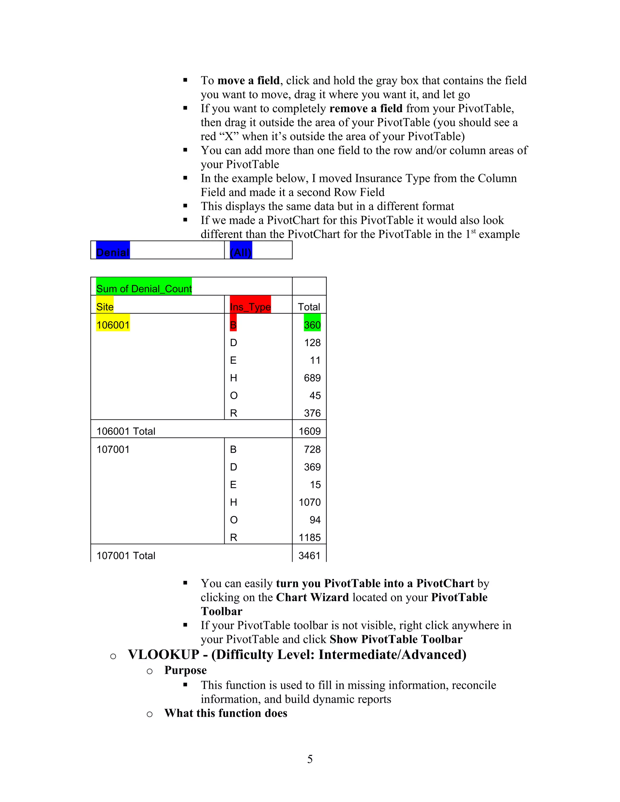 Advanced - Microsoft Excel Training Handout | DOC