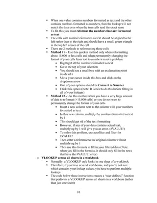 Advanced - Microsoft Excel Training Handout | DOC
