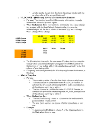 Advanced - Microsoft Excel Training Handout | PDF
