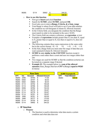 Advanced - Microsoft Excel Training Handout | PDF