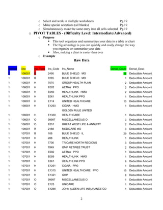 Advanced - Microsoft Excel Training Handout | PDF