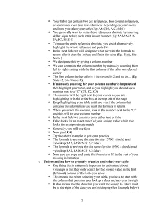 Advanced - Microsoft Excel Training Handout | PDF
