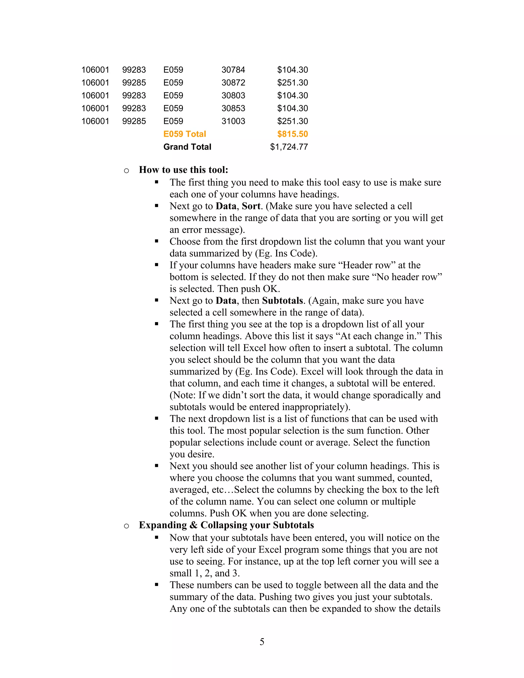 Intermediate - Microsoft Excel Training Handout | DOC
