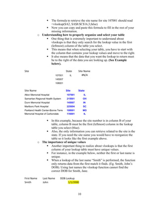 Intermediate - Microsoft Excel Training Handout | DOC