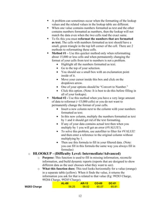 Intermediate - Microsoft Excel Training Handout | DOC