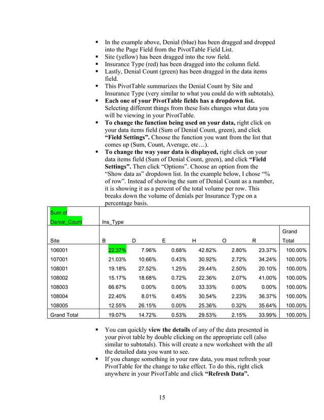 Intermediate - Microsoft Excel Training Handout | DOC | Computing | Technology & Computing