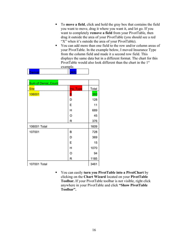 Intermediate - Microsoft Excel Training Handout | DOC | Computing | Technology & Computing