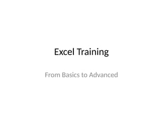 Excel_Training_PPT to learn very easy and good | PPTX