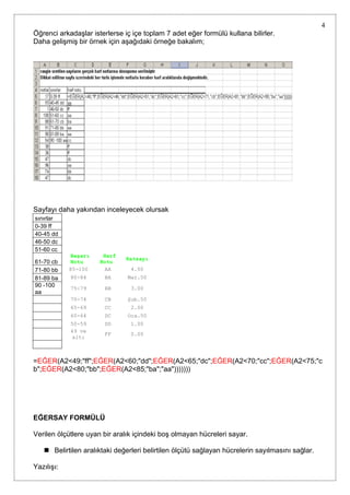 Excel uygulama | DOC