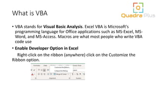 Excel VBA.pptx | Programming Languages | Computing
