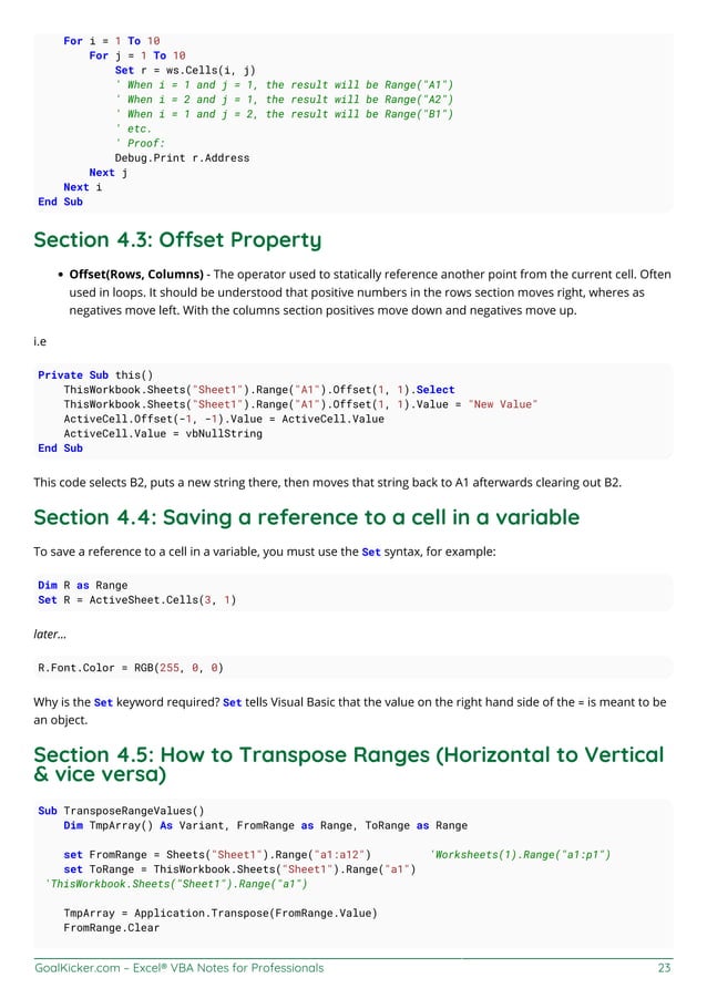 Excel vba notesforprofessionals | PDF