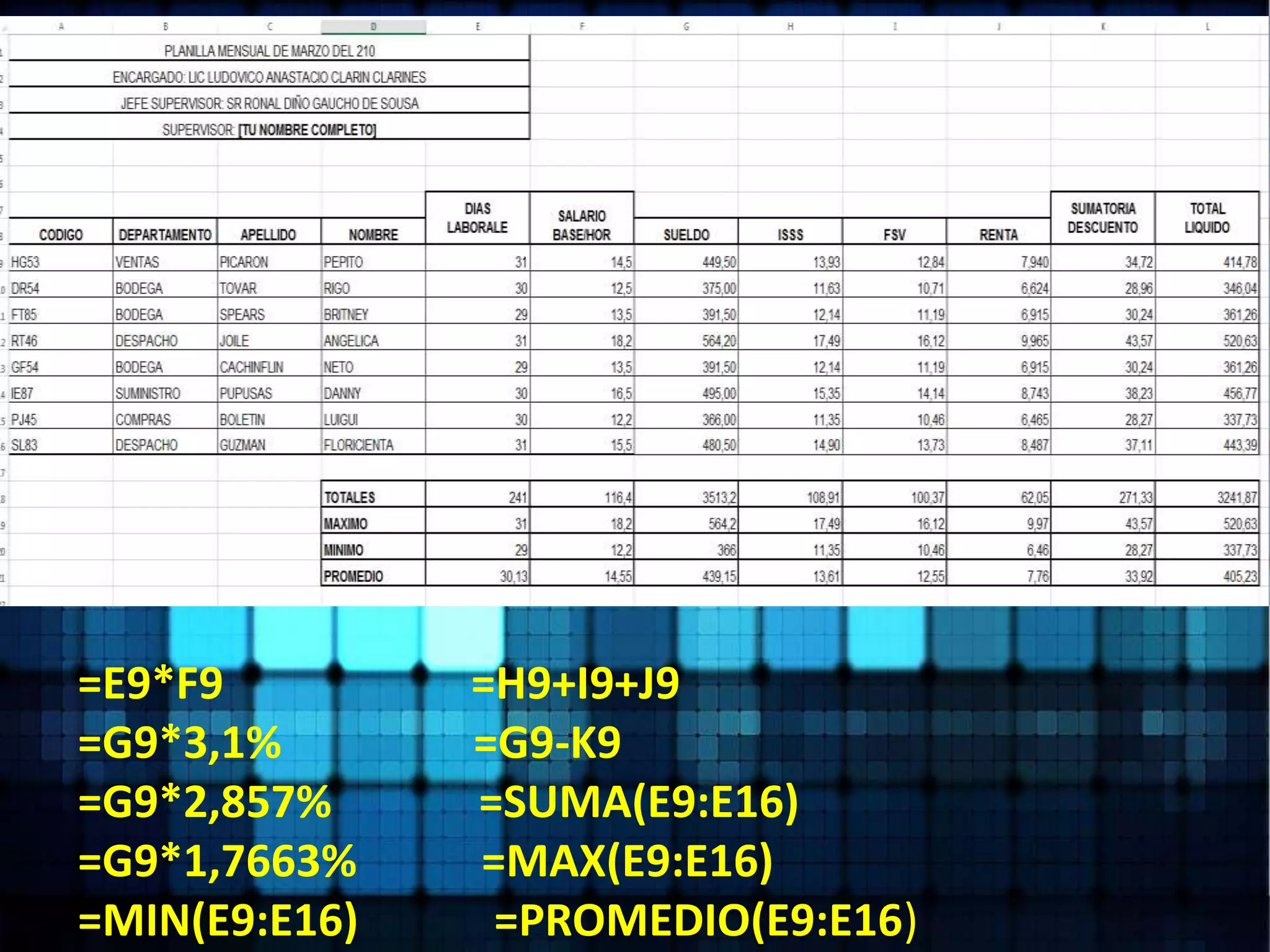 Excel Ejercicios. | PPT