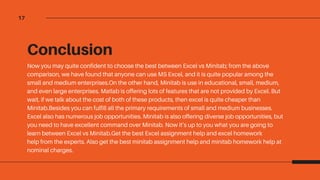 Excel vs Minitab: Which is more powerful | PDF