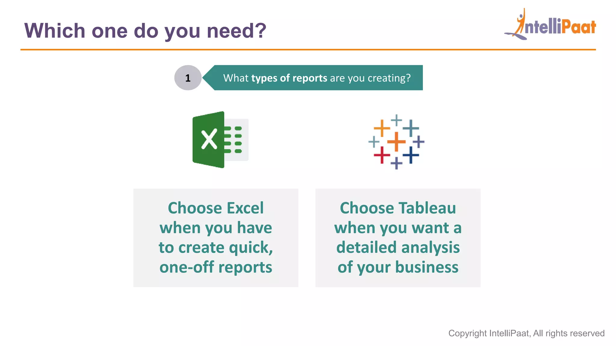 Tableau Vs Excel Difference Between Tableau Vs Excel Excel Vs Tableau Intellipaat Ppt