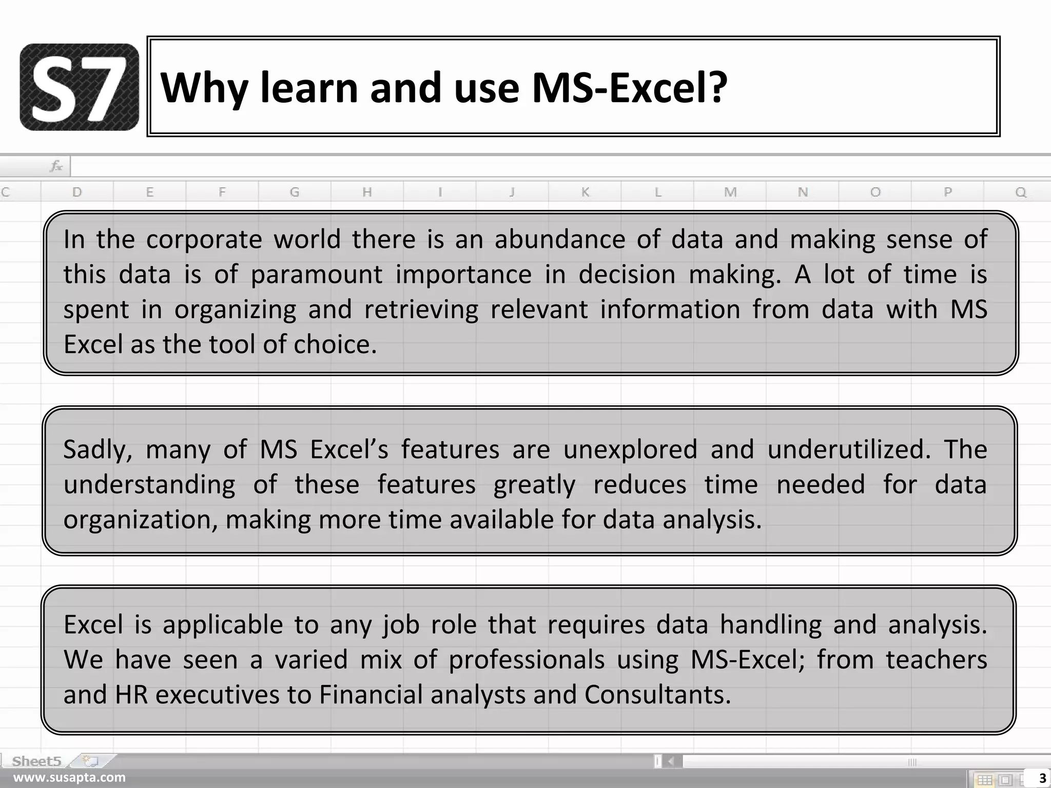 Excel Workshop- Susapta | PDF