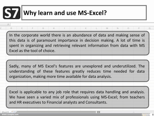 Excel Workshop- Susapta | PDF