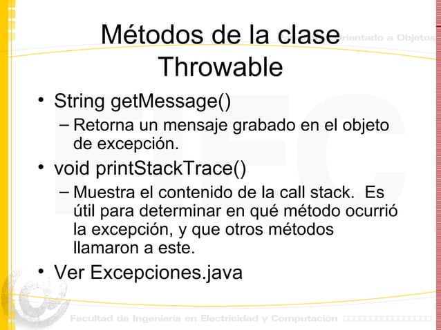 Excepciones en java | PPT