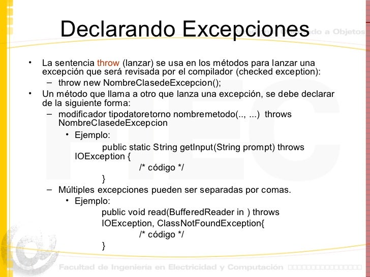 Excepciones en java Excepciones en java