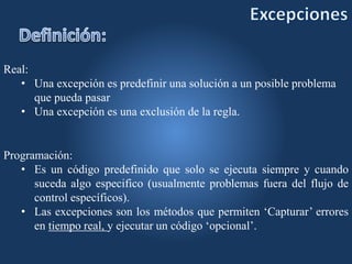 Excepciones | PPT