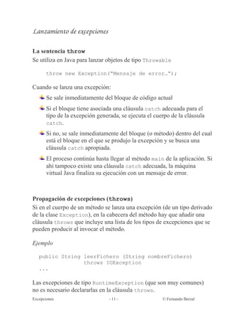Uso de Excepciones en JAVA | PDF