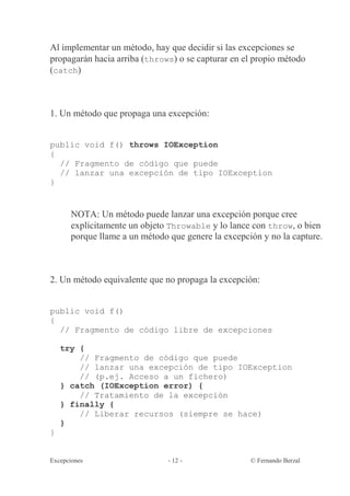 Uso de Excepciones en JAVA | PDF