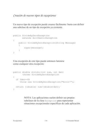 Uso de Excepciones en JAVA | PDF