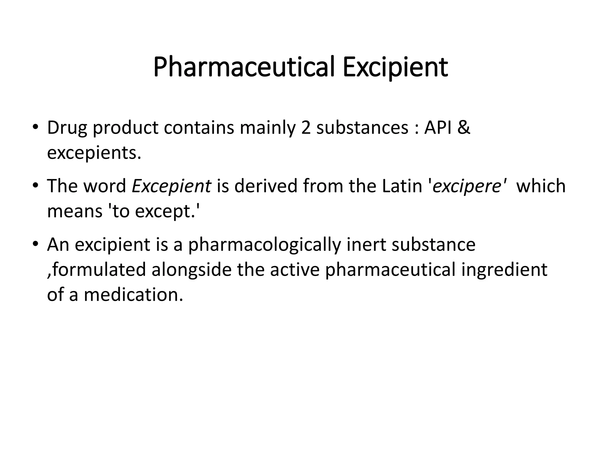 pharmaceutical excepients | PPTX