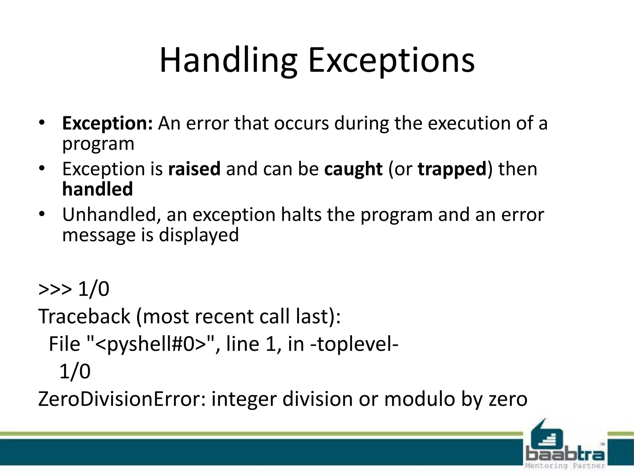 Exception handling | PPT