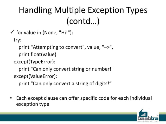 Exception handling | PPT