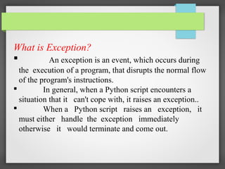 Exception | PPT | Programming Languages | Computing