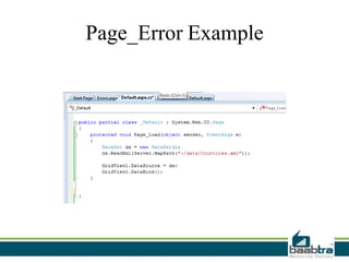 Error handling in ASP.NET