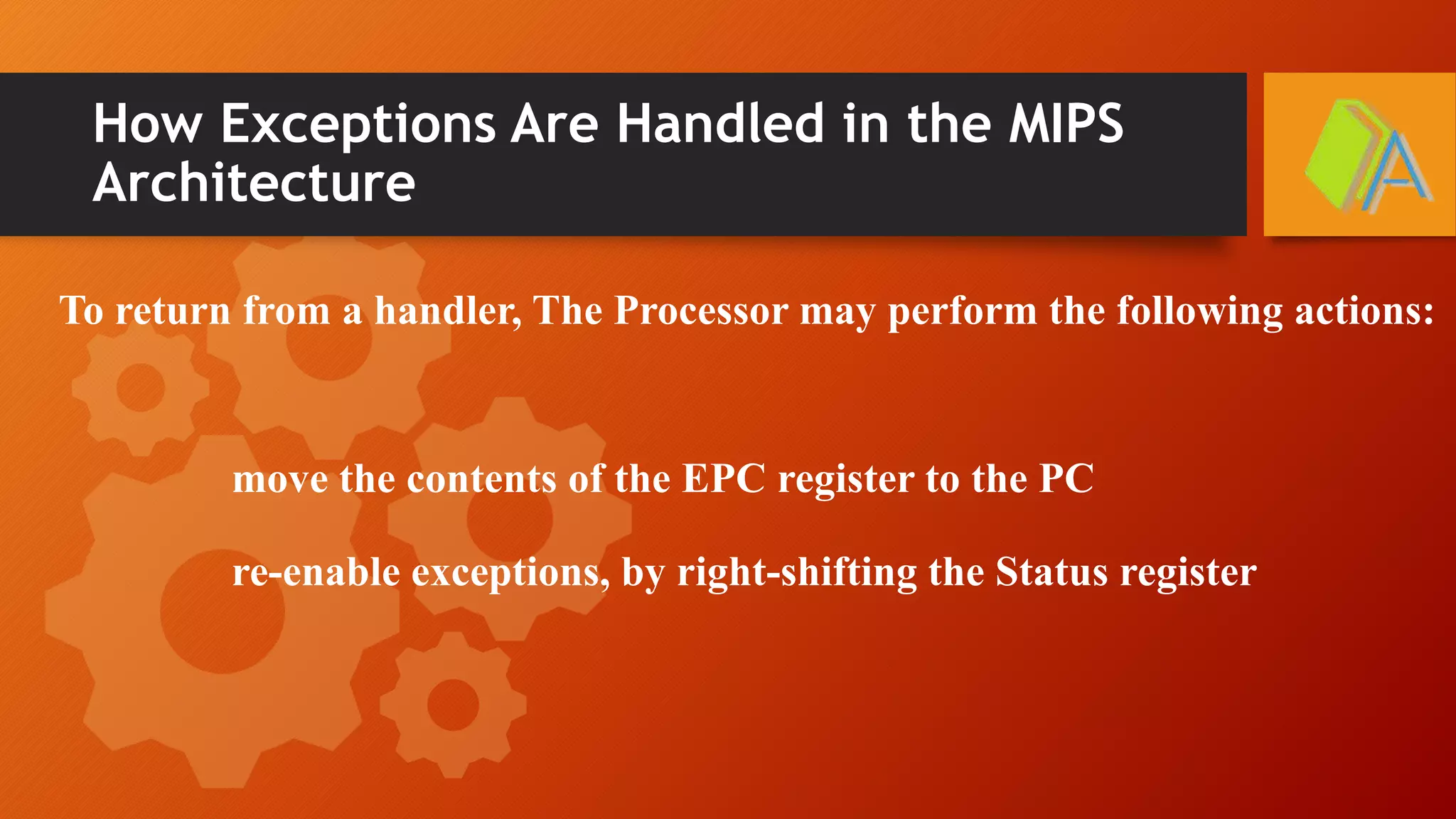 Exception | How Exceptions are Handled in MIPS architecture | PPTX