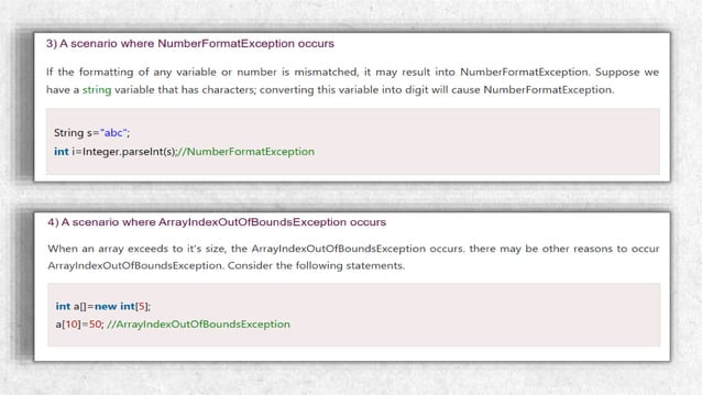 Exception handling in java about the java exceptions and the all ...