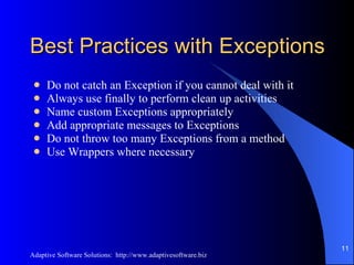 Exception Handling In Java 15734 | ODP | Programming Languages | Computing