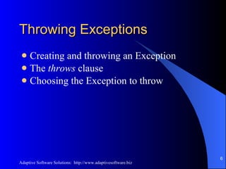 Exception Handling In Java 15734 | ODP | Programming Languages | Computing