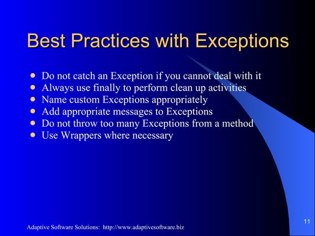 Exception Handling In Java | ODP | Programming Languages | Computing